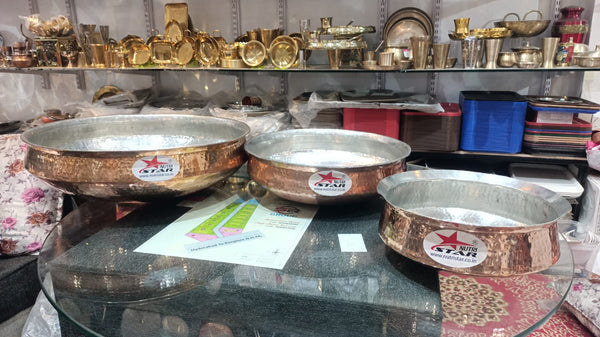 Buy Copper Biryani Handi Heavy Gauge - Tin Coating Kalai Inside Handi ...