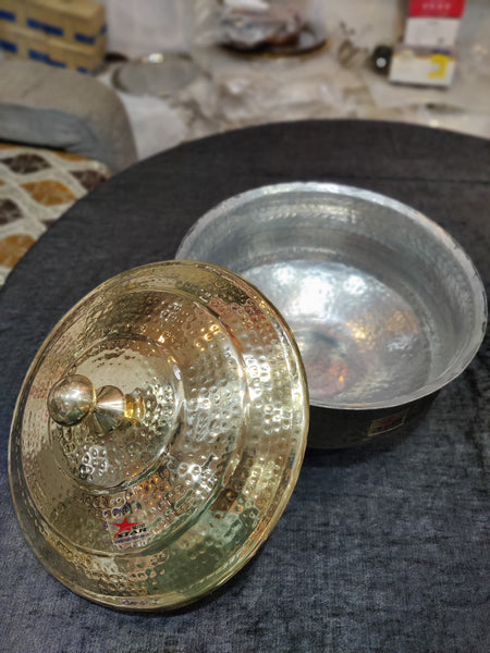 Buy Biryani Handi Brass, Heavy Gauge With Lid - Tin Coating Kalai ...