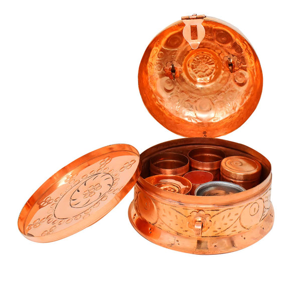 Copper Storage Box | Copper Masala Box | Copper Pan daan | Nutristar