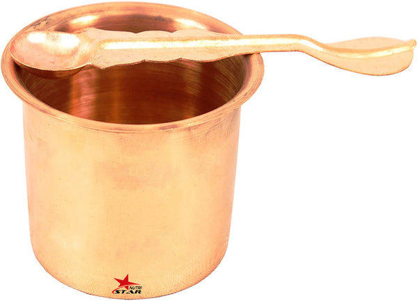 Copper Panchapatra Achmani Pali Set | Copper Glass Spoon for Pooja ...